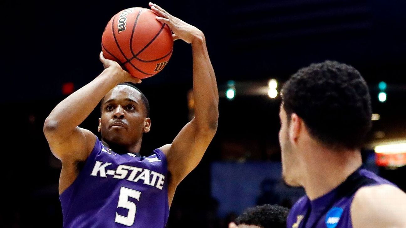 Barry Brown Jr. of Kansas State Wildcats exits after arm to face in Big ...