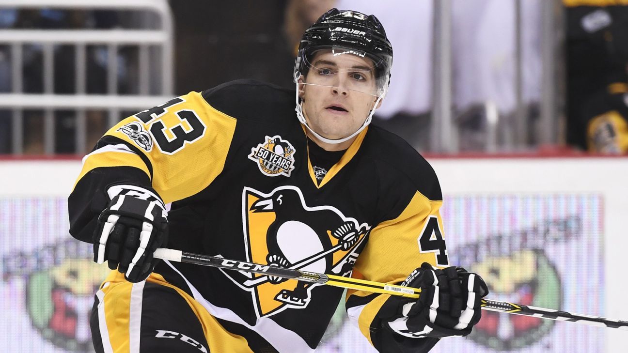 Penguins forward Conor Sheary out indefinitely with lower-body injury ...