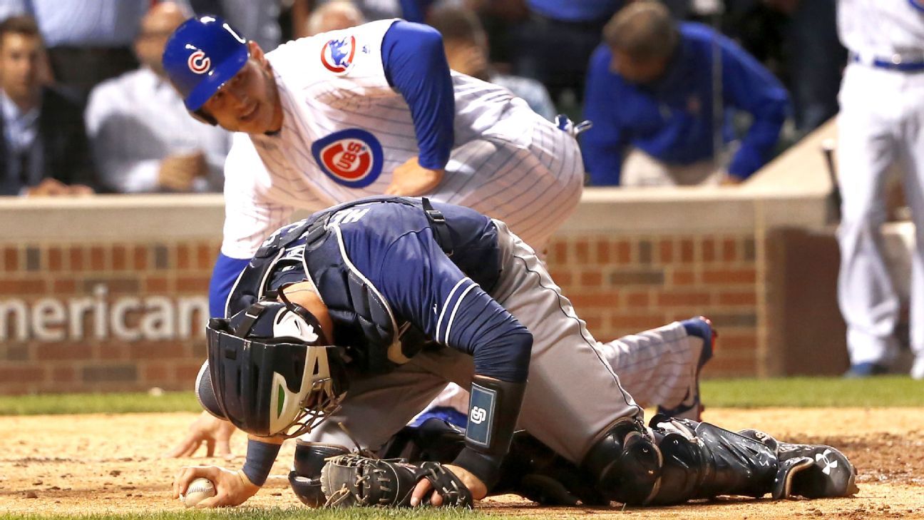 MLB says Anthony Rizzo violated the home-plate collision rule in Monday ...