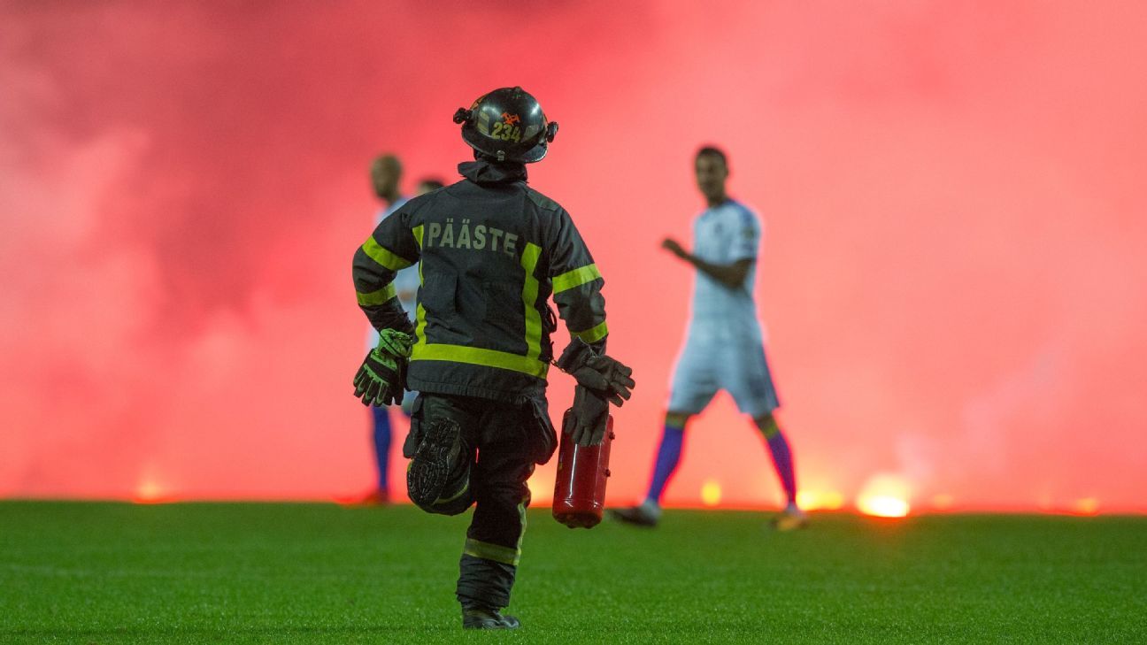 Bosnia and Herzegovina flares set pitch alight, firefighters tackle ...