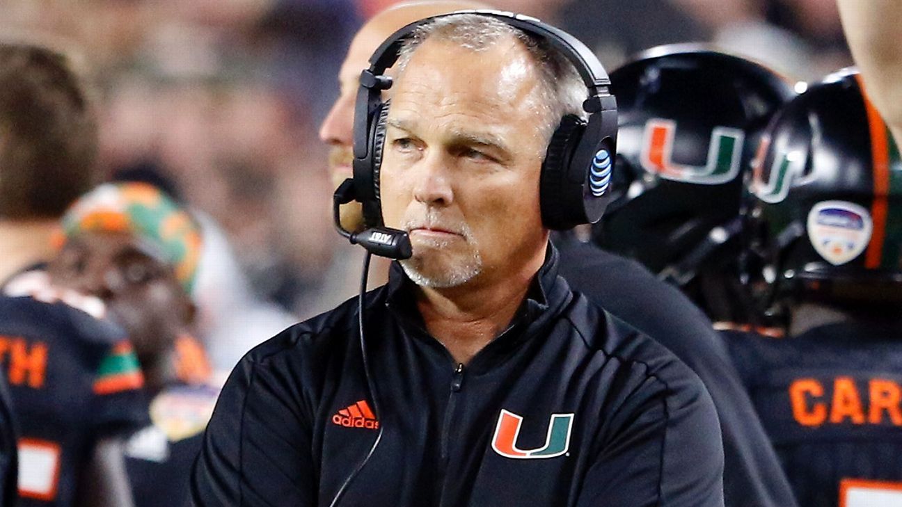 Capital One Orange Bowl -- Mark Richt of Miami Hurricanes touches ...