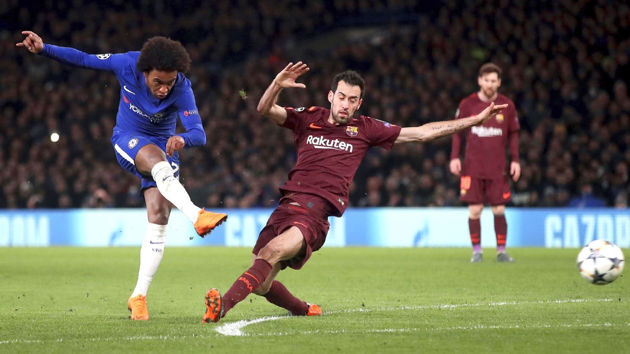 Willian, N'Golo Kante ever-present for Chelsea in draw with Barcelona ...