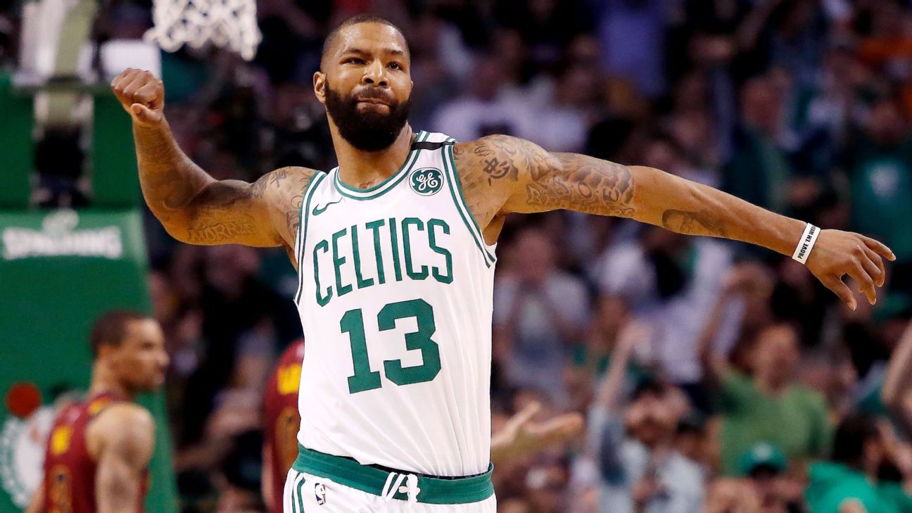 Marcus Morris of Boston Celtics bottles up LeBron James to back up talk ...