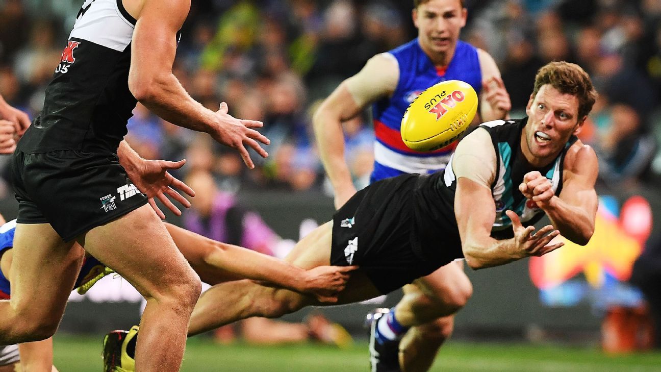 AFL Port Adelaide Power strike down injury-ravaged Dogs - ESPN