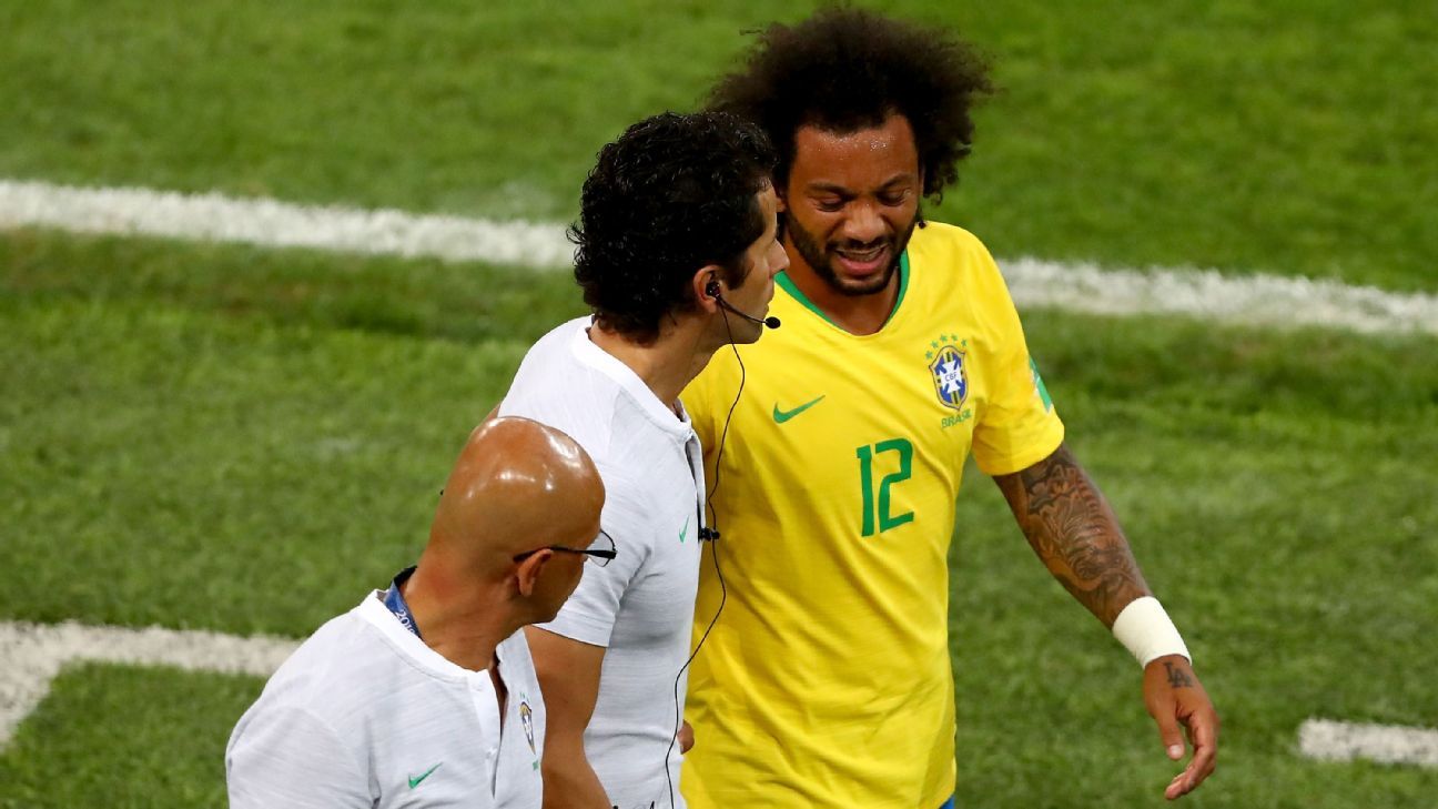 Marcelo exits Brazil match against Serbia with back spasms - ESPN