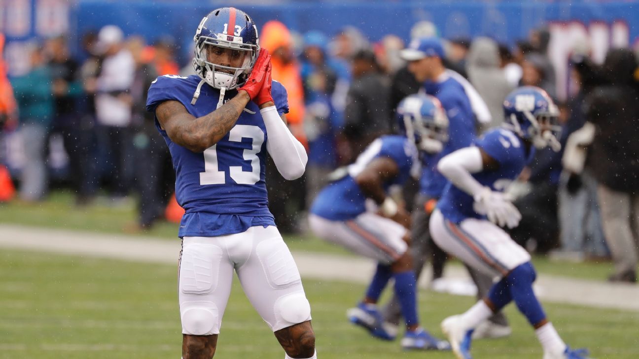 El receptor abierto estelar de los New York Giants, Odell Beckham ...