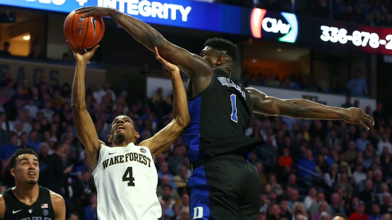 Duke's Zion Williamson posts all-around gem in rout of Wake Forest - ESPN