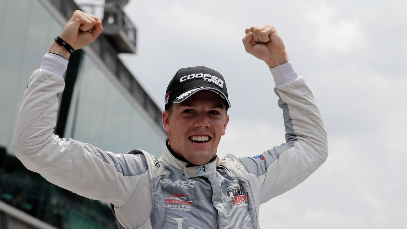 Askew wins at IMS via pass on final homestretch - ESPN