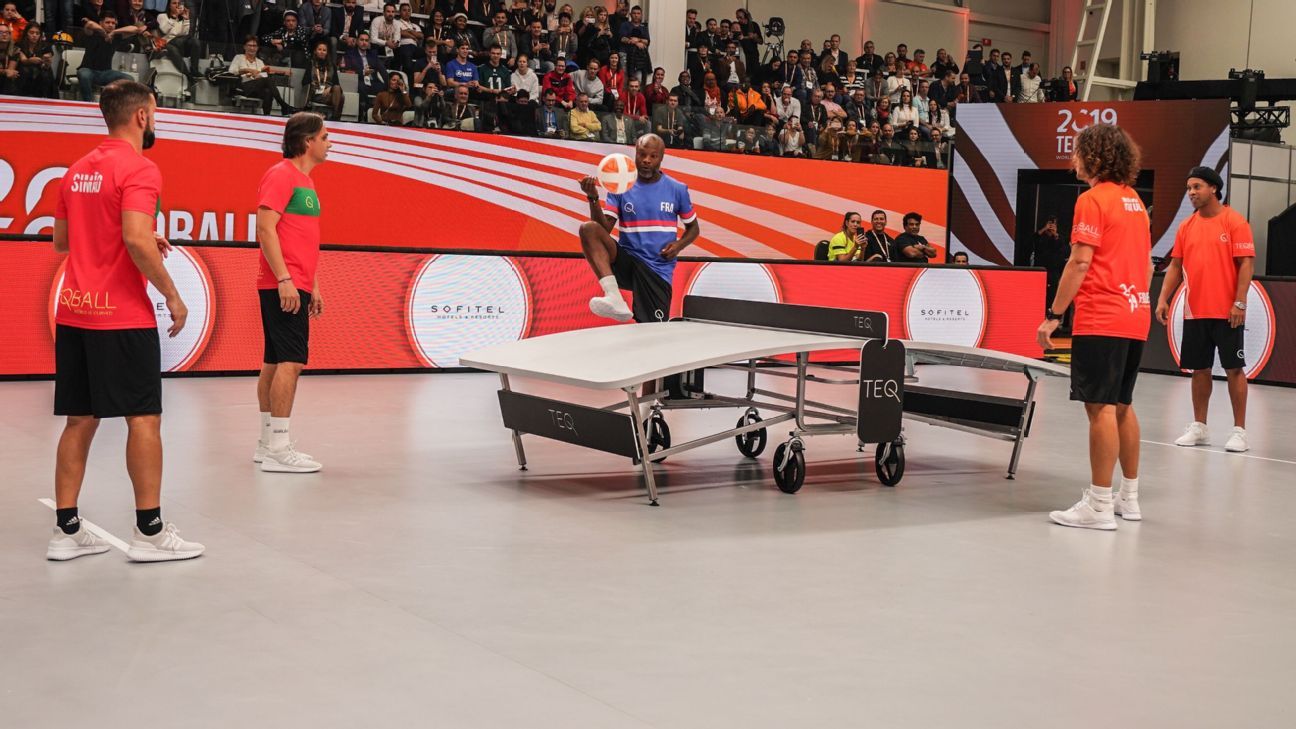 Football legends including Ronaldinho turn up for World Cup of Teqball ...