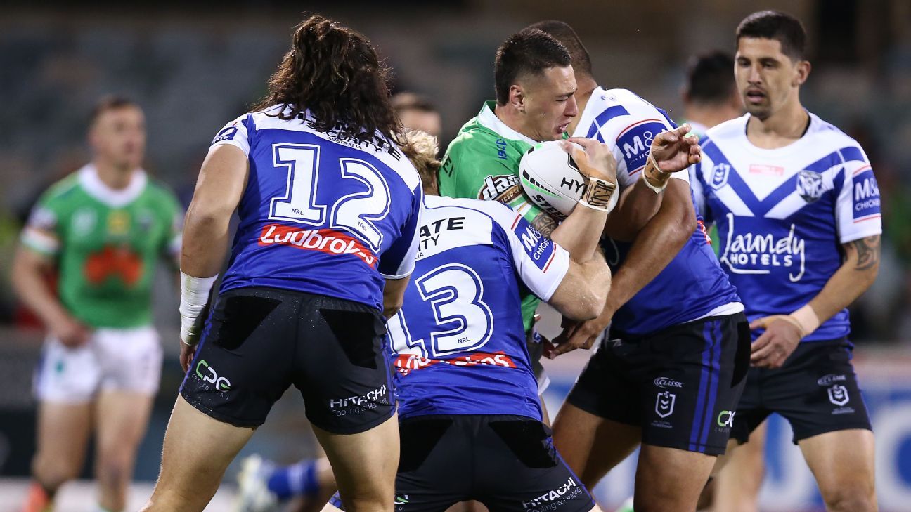 NRL Canberra Raiders romp home to beat Canterbury Bankstown Bulldogs - ESPN