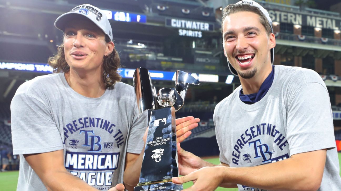 Rays: Tyler Glasnow y Blake Snell abrirán los Juegos 1 y 2 ante Dodgers ...