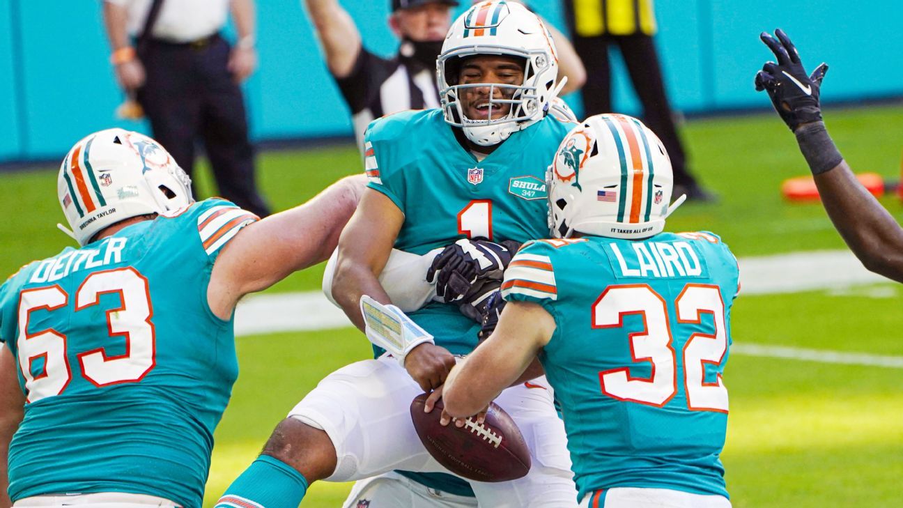 Dolphins keep playoff hopes alive behind season-best rushing attack ...