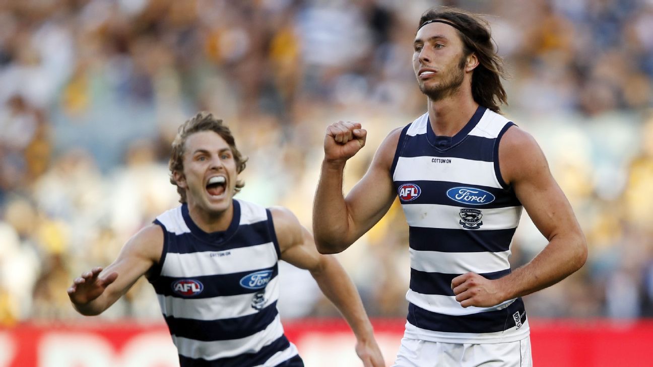 AFL Geelong defeat Hawthorn in Easter Monday thriller - ESPN