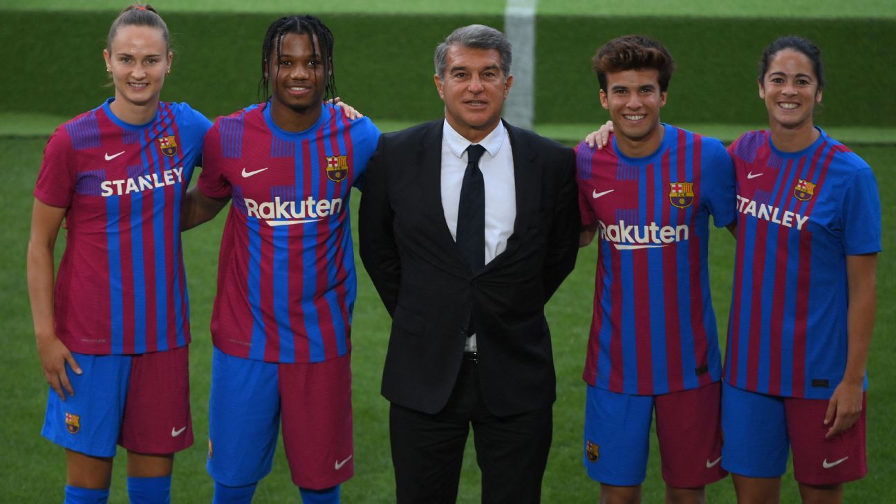 Barcelona unveil new 2021-22 home kit, complete with half-and-half ...