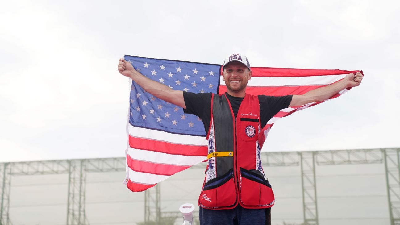 Vincent Hancock becomes first skeet shooter to win 3 Olympic golds ...