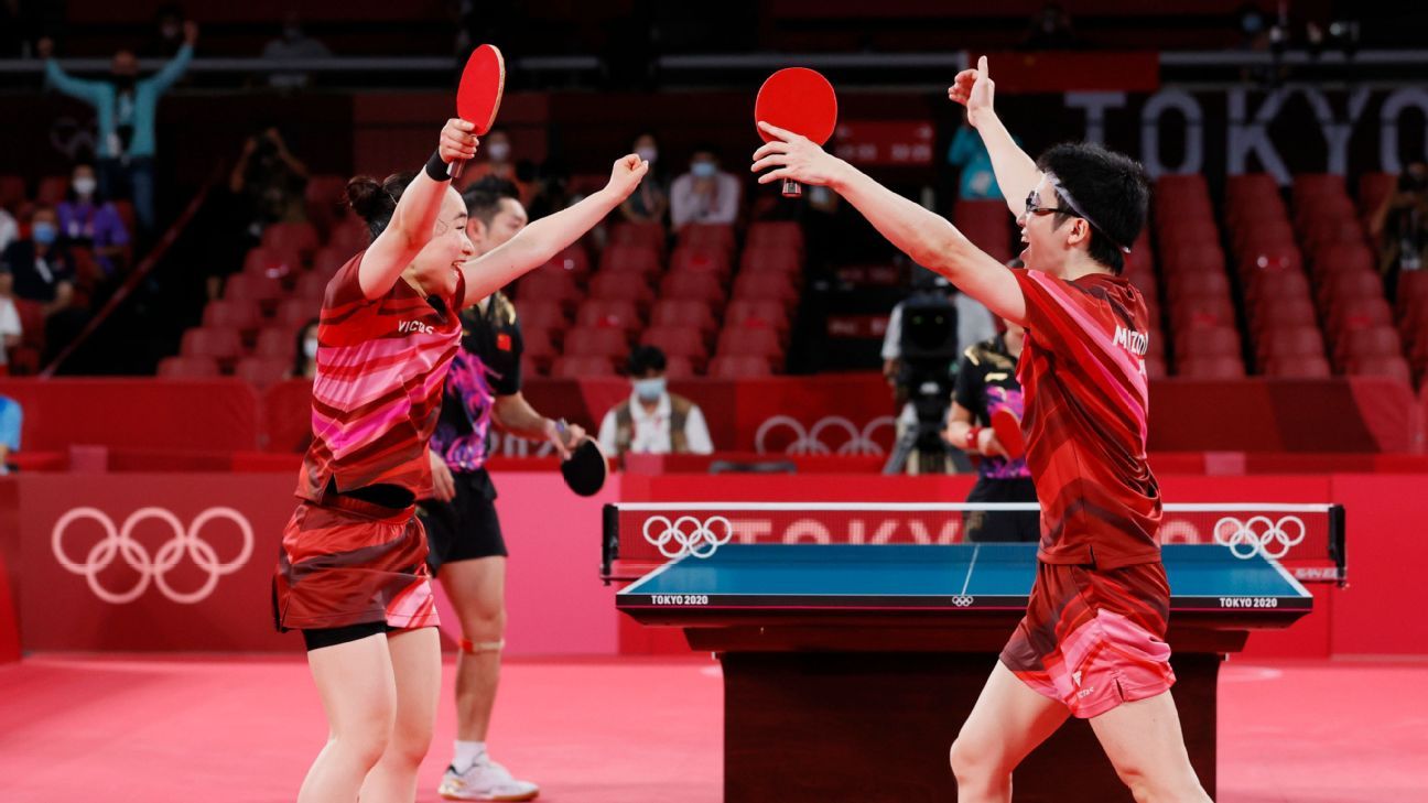 Japan upsets China for table tennis mixed doubles gold - ESPN