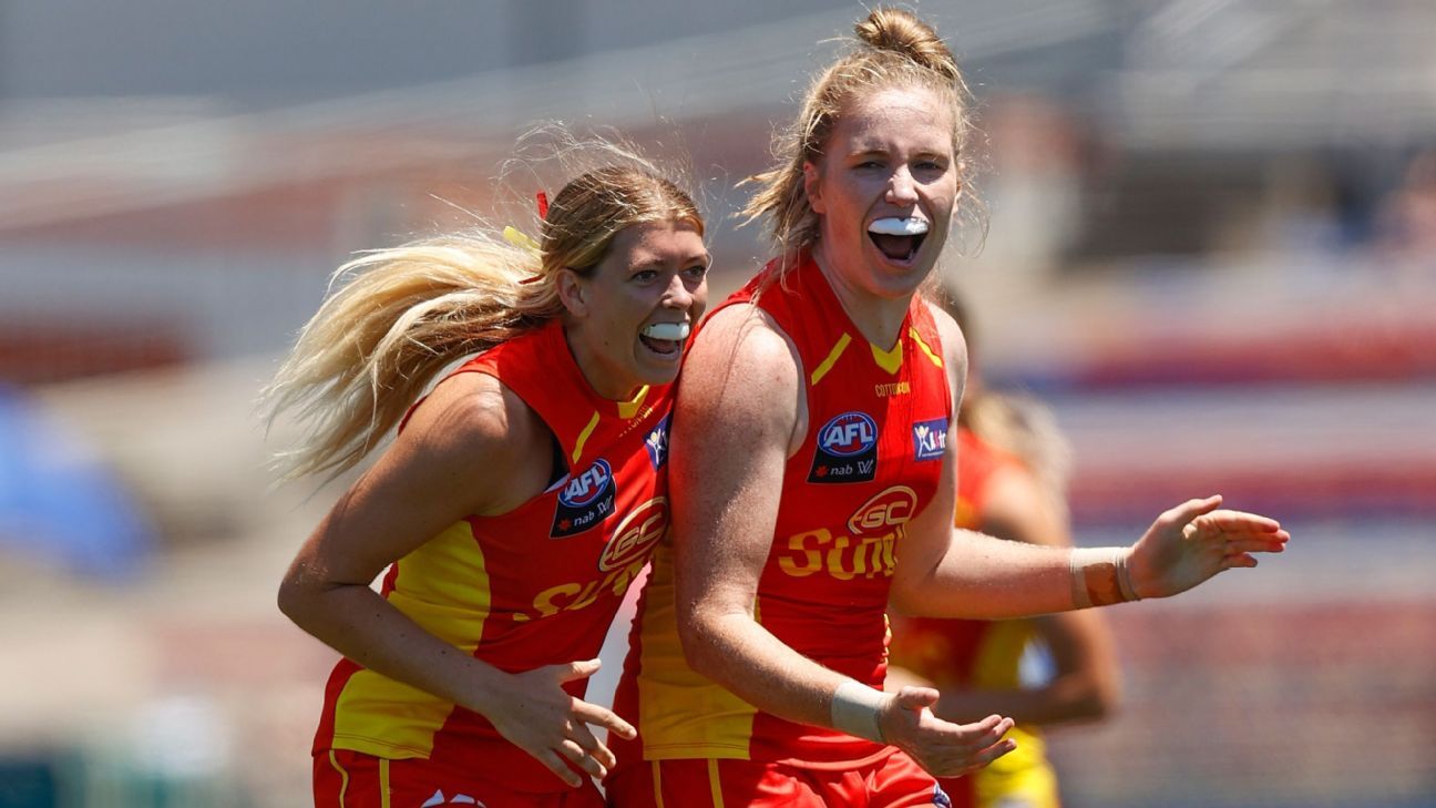 Gold Coast fight back against West Coast to end AFLW drought - ESPN