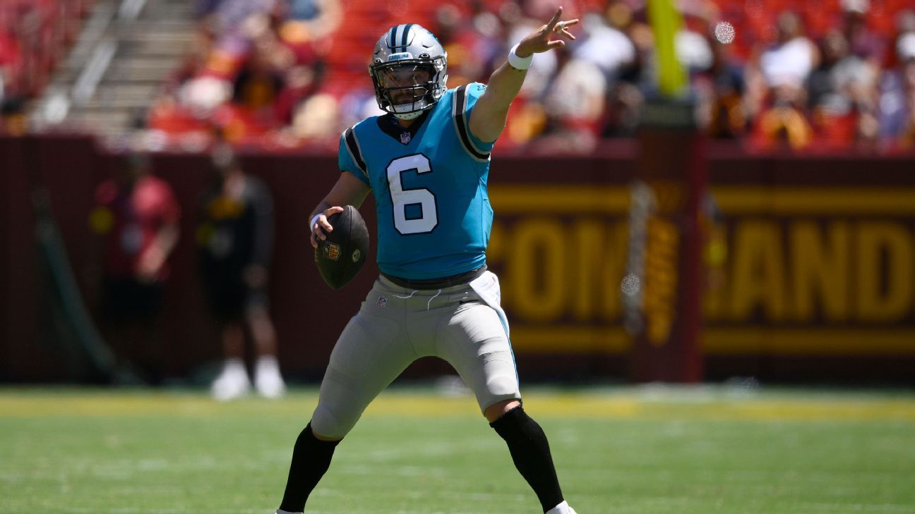 Panthers nombran quarterback titular para la Semana 1 a Baker Mayfield ...