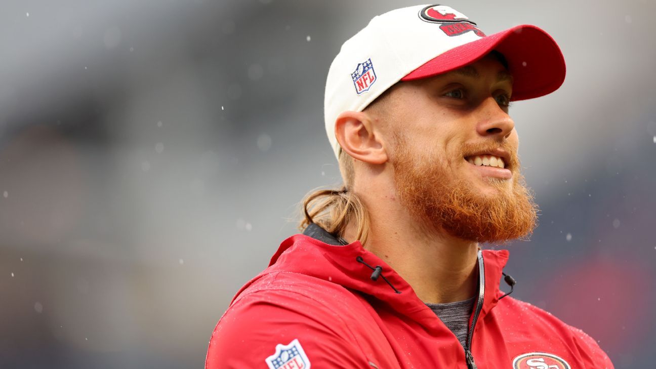 George Kittle feliz por su debut en la temporada el domingo por la ...