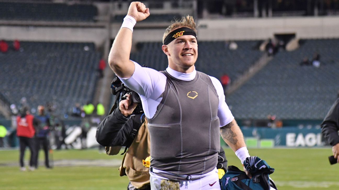 Commanders QB Taylor Heinicke iced out after win over Eagles - ESPN