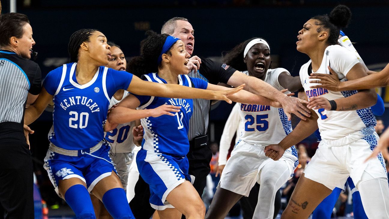 Eight players ejected after Kentucky-Florida scuffle at SEC tourney - ESPN