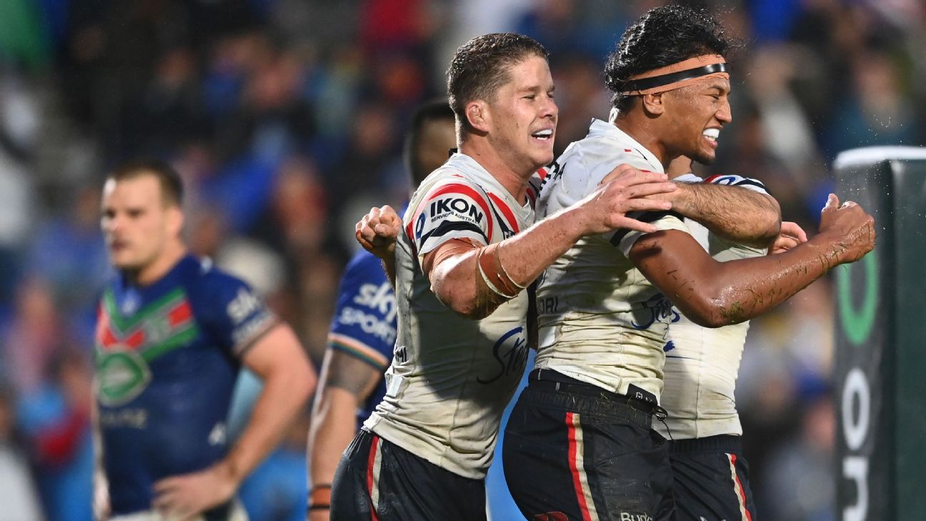 Roosters outmuscle Warriors in rain-soaked NRL contest - ESPN