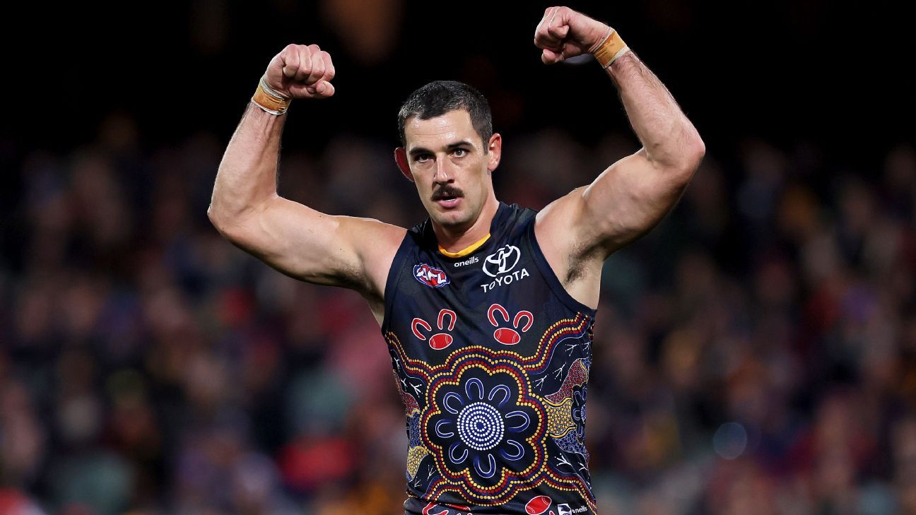 AFL Taylor Walker kicks three goals as Adelaide Crows down Brisbane ...