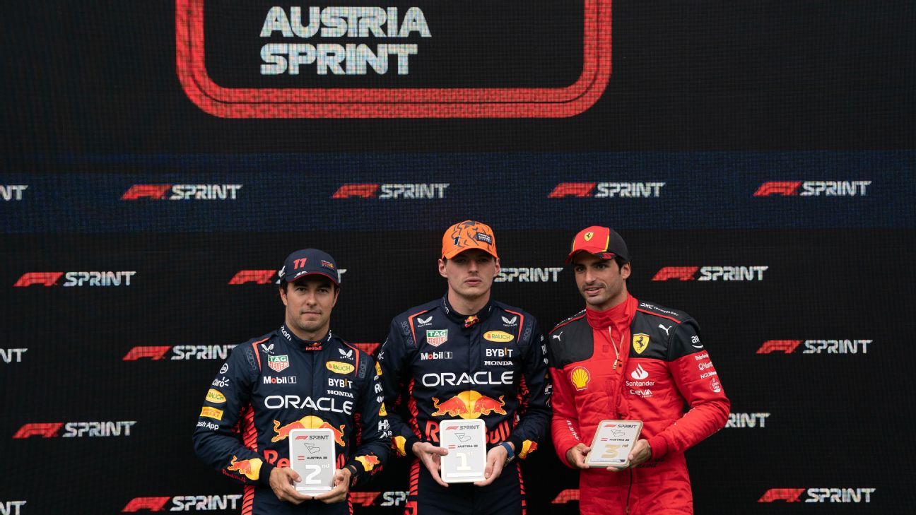 Max Verstappen ganó el sprint de Austria por delante de Checo y Sainz - ESPN