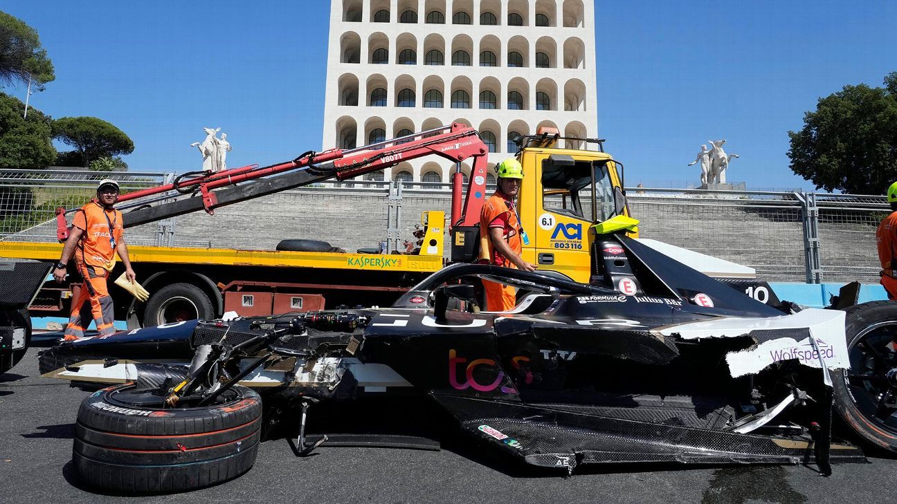 Terrorífico accidente en Fórmula E en las calles de Roma - ESPN