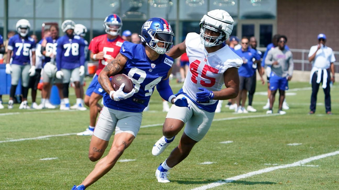 Giants rookie Jalin Hyatt flashes speed in training camp - ESPN - New ...