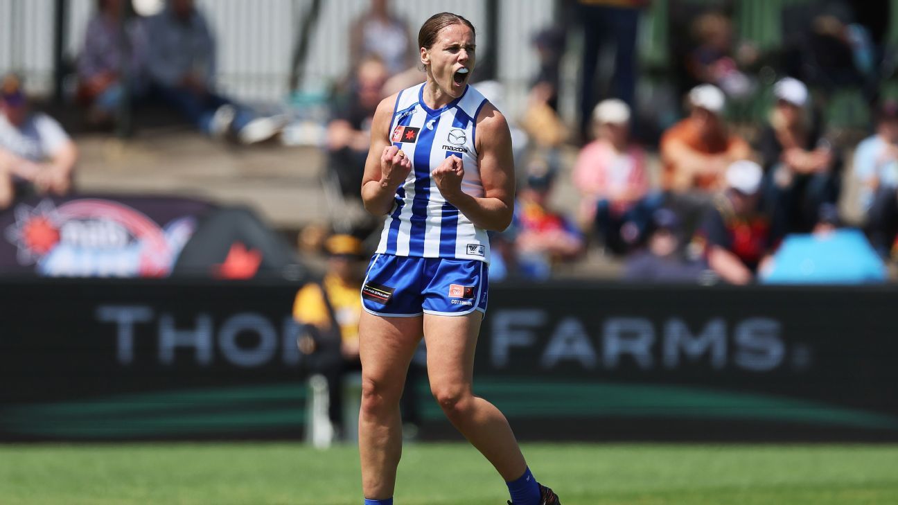 AFLW Jasmine Garner wins third AFL coaches champion-player award - ESPN