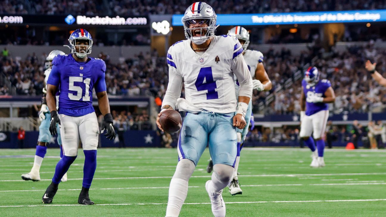 Cowboys arrasam os Giants com show de Dak Prescott na NFL - ESPN