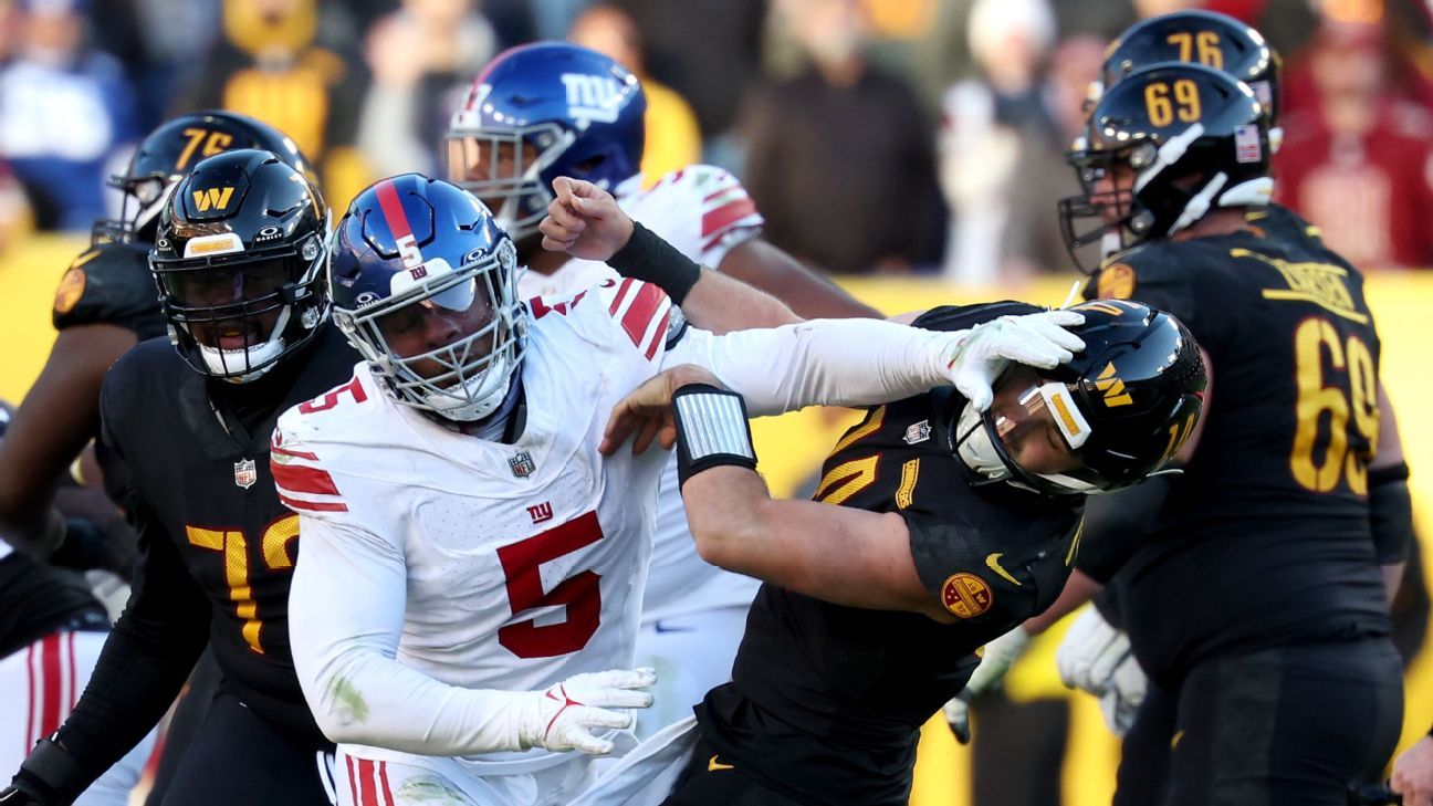 Reeling Commanders face toughest stretch after loss to Giants - ESPN