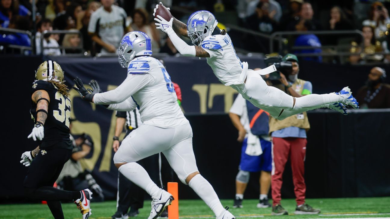 Detroit Lions WR Jameson Williams scores on 19-yard touchdown run - ESPN
