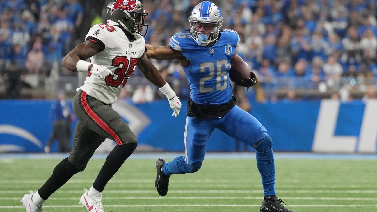 Jahmyr Gibbs turns on the jets for 31-yard Lions TD - ESPN