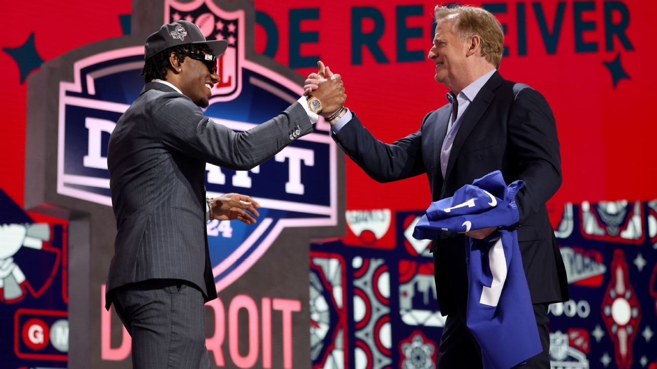 Malik Nabers apuntala ofensiva de Giants en el Draft 2024 - ESPN