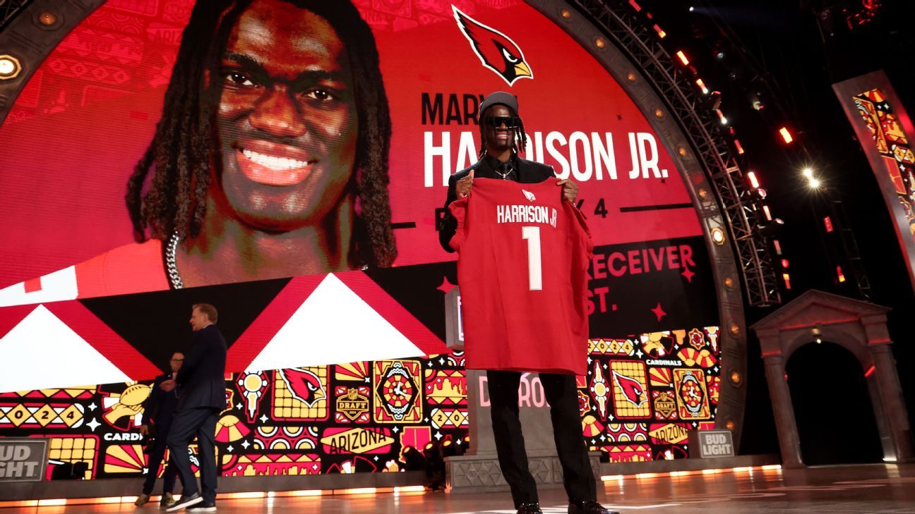 Cardinals lanzan los dados con Marvin Harrison Jr. en el Draft 2024 - ESPN