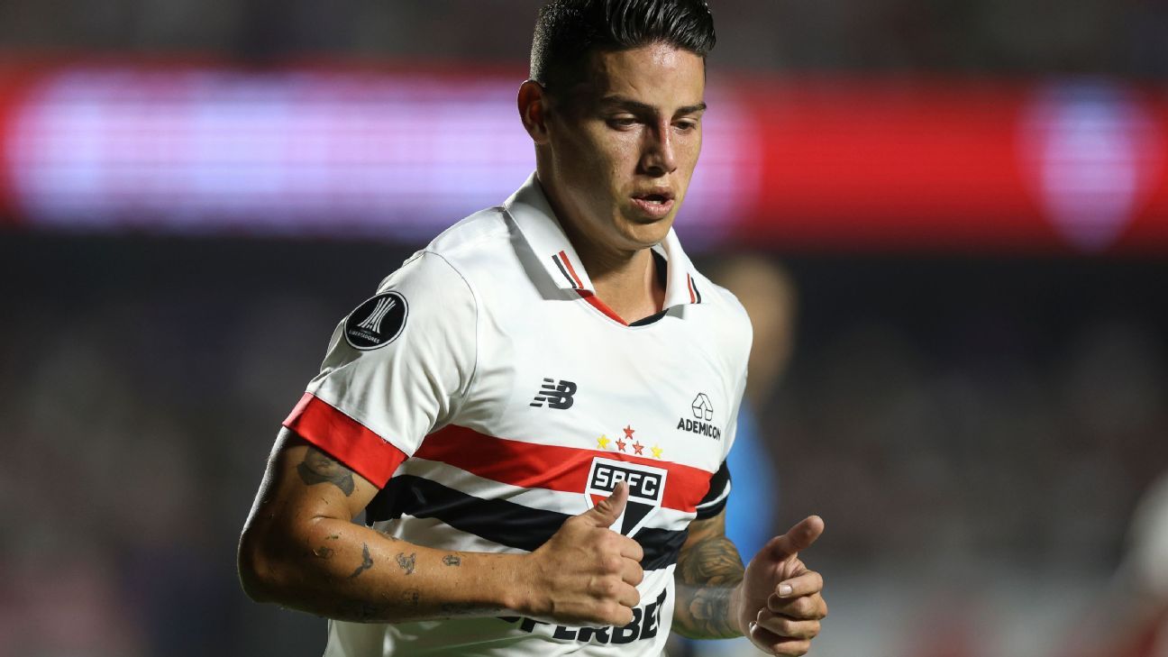 Com Zubeldía, James é 'lanterna' de minutos no São Paulo - ESPN