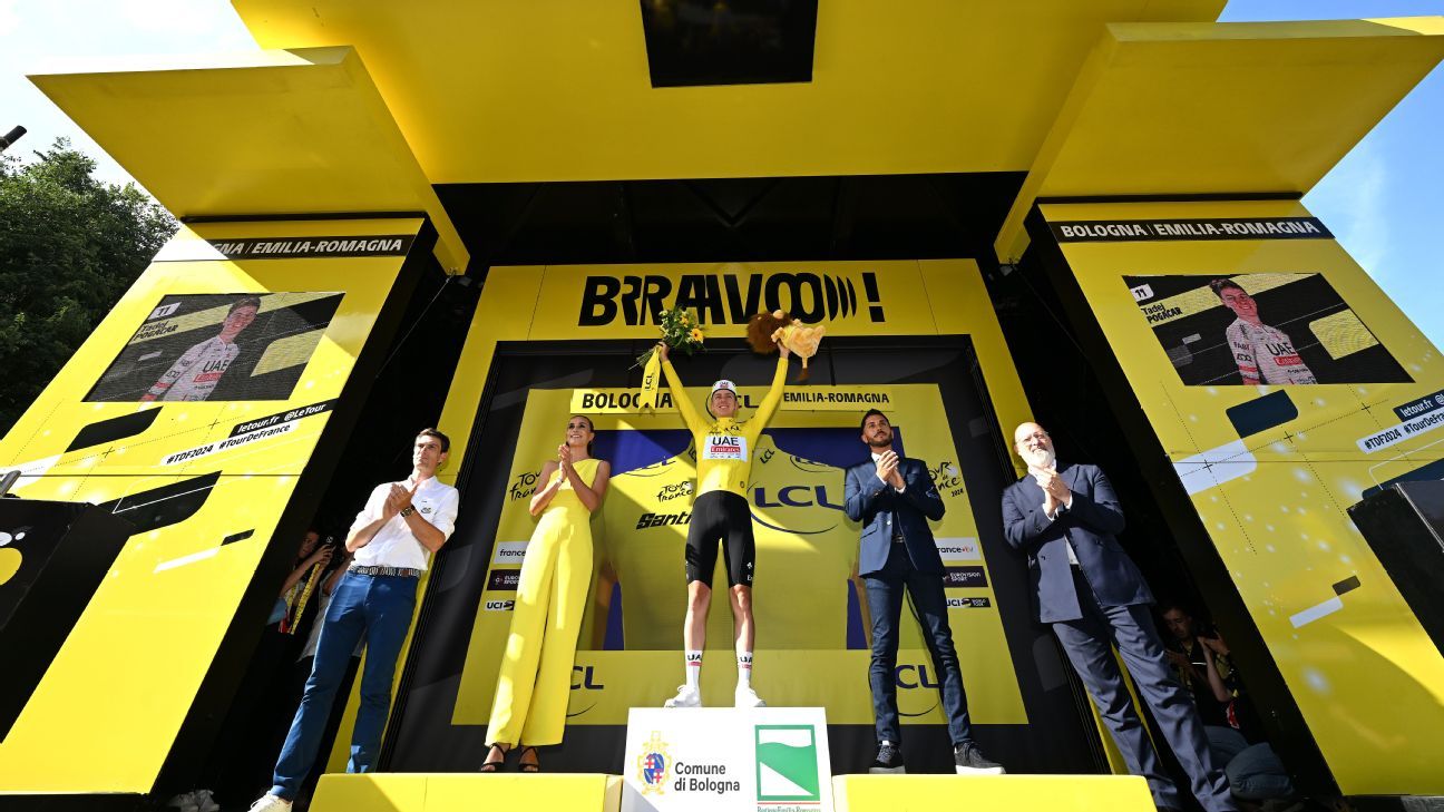 Tadej Pogacar takes yellow jersey in 2nd stage of Tour de France - ESPN