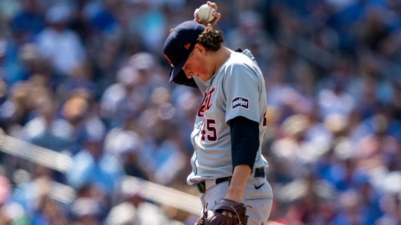 Tigers place Reese Olson on IL with right shoulder strain - ESPN