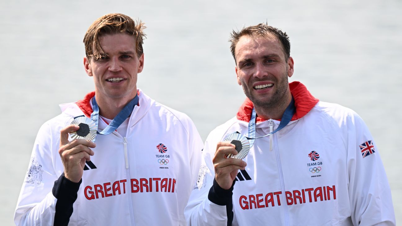 Olympics 2024: Team GB win silver in rowing men's pair - ESPN