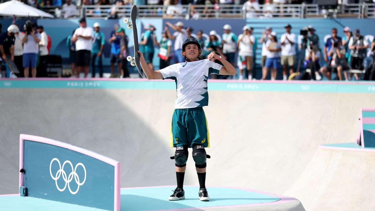 Keegan Palmer pulls off golden skateboard double for Australia - ESPN