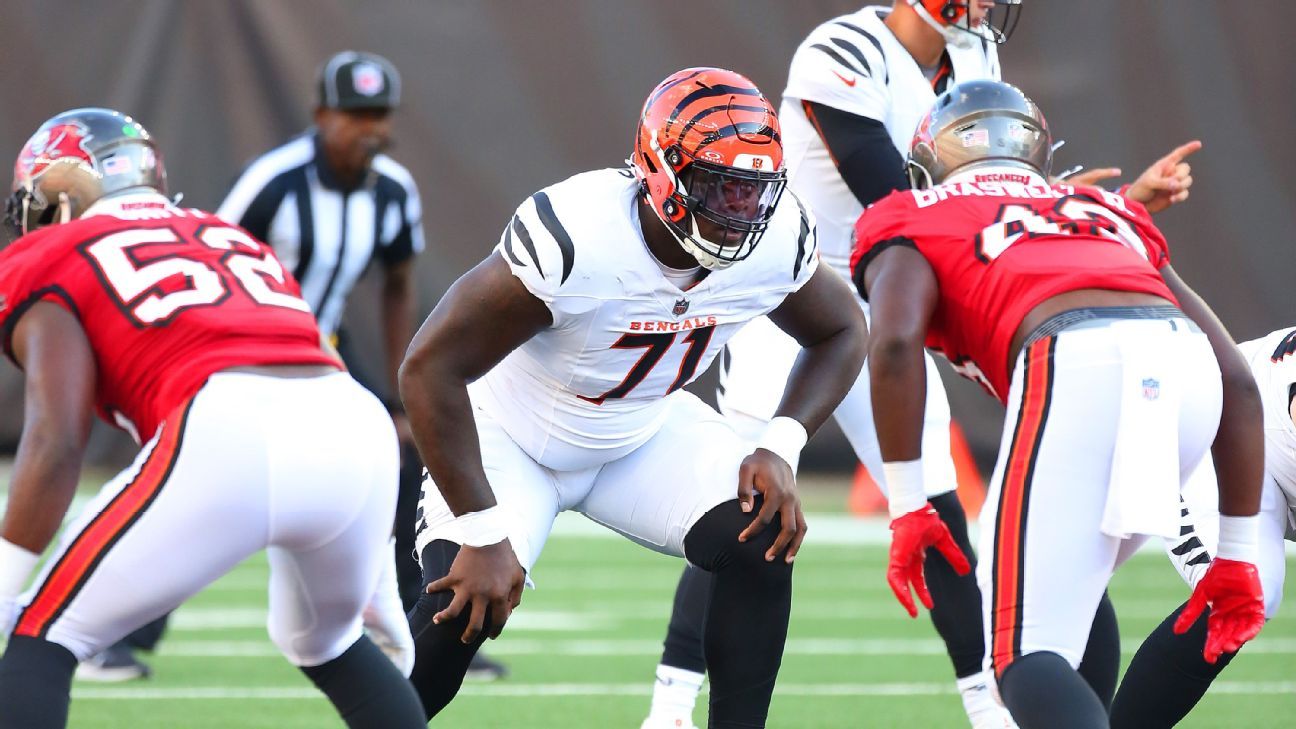 Bengals to plug in Trent Brown for Amarius Mims at right tackle - ESPN