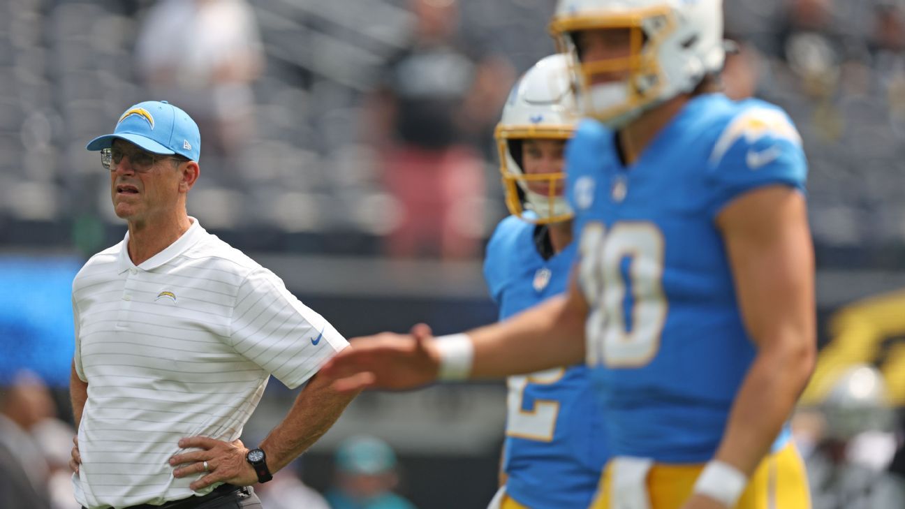 Jim Harbaugh wins first Los Angeles Chargers game in NFL return - ESPN
