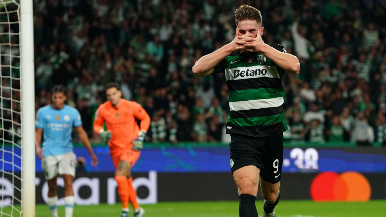 Viktor Gyokeres helps Ruben Amorim rip up script vs Manchester City ...