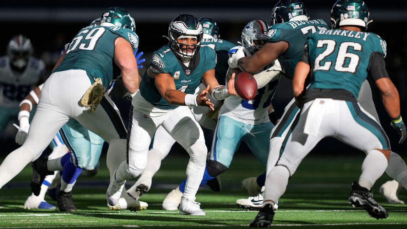 Eagles more run-oriented, thanks to O-line pitch to Sirianni - ESPN