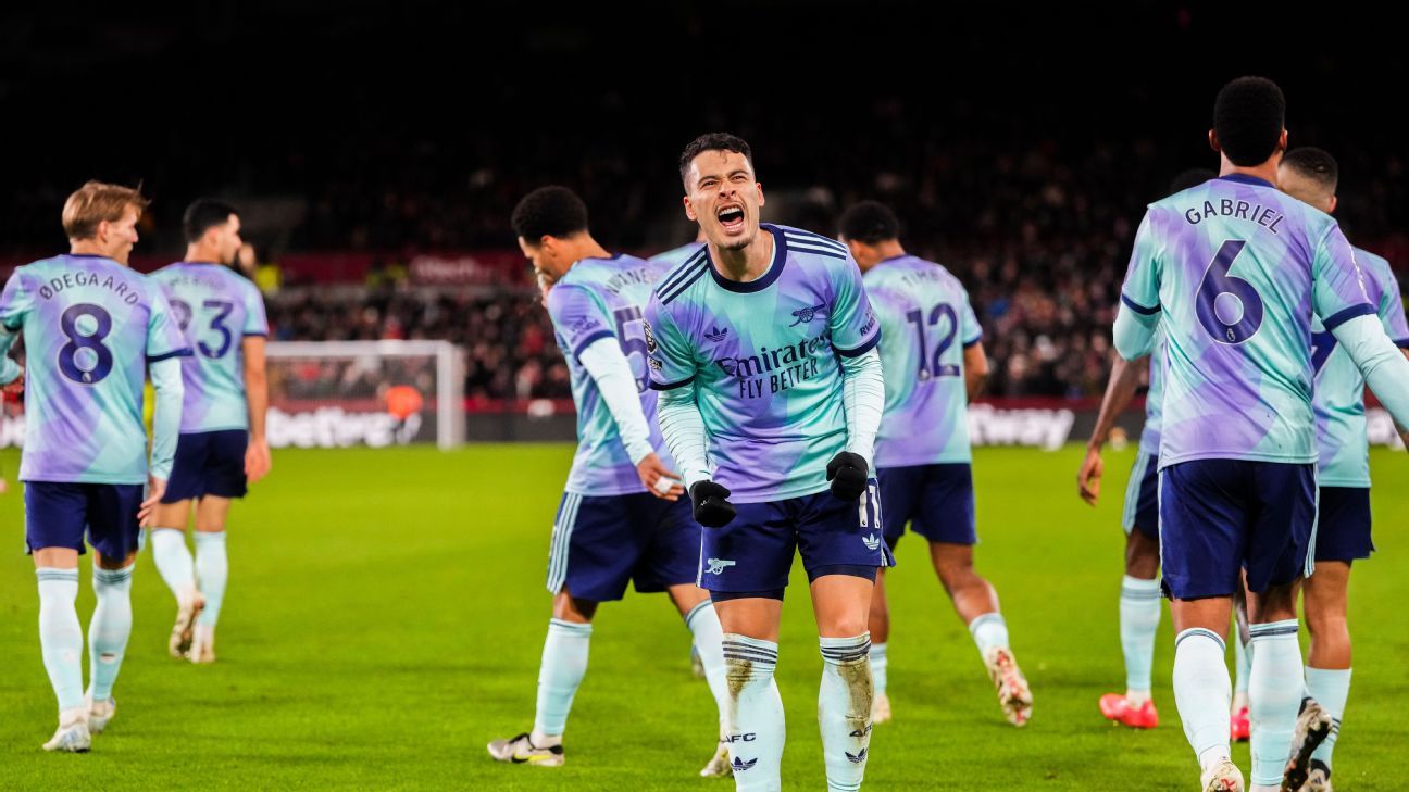 Arsenal arranca el 2025 como segundo lugar de la Premier - ESPN