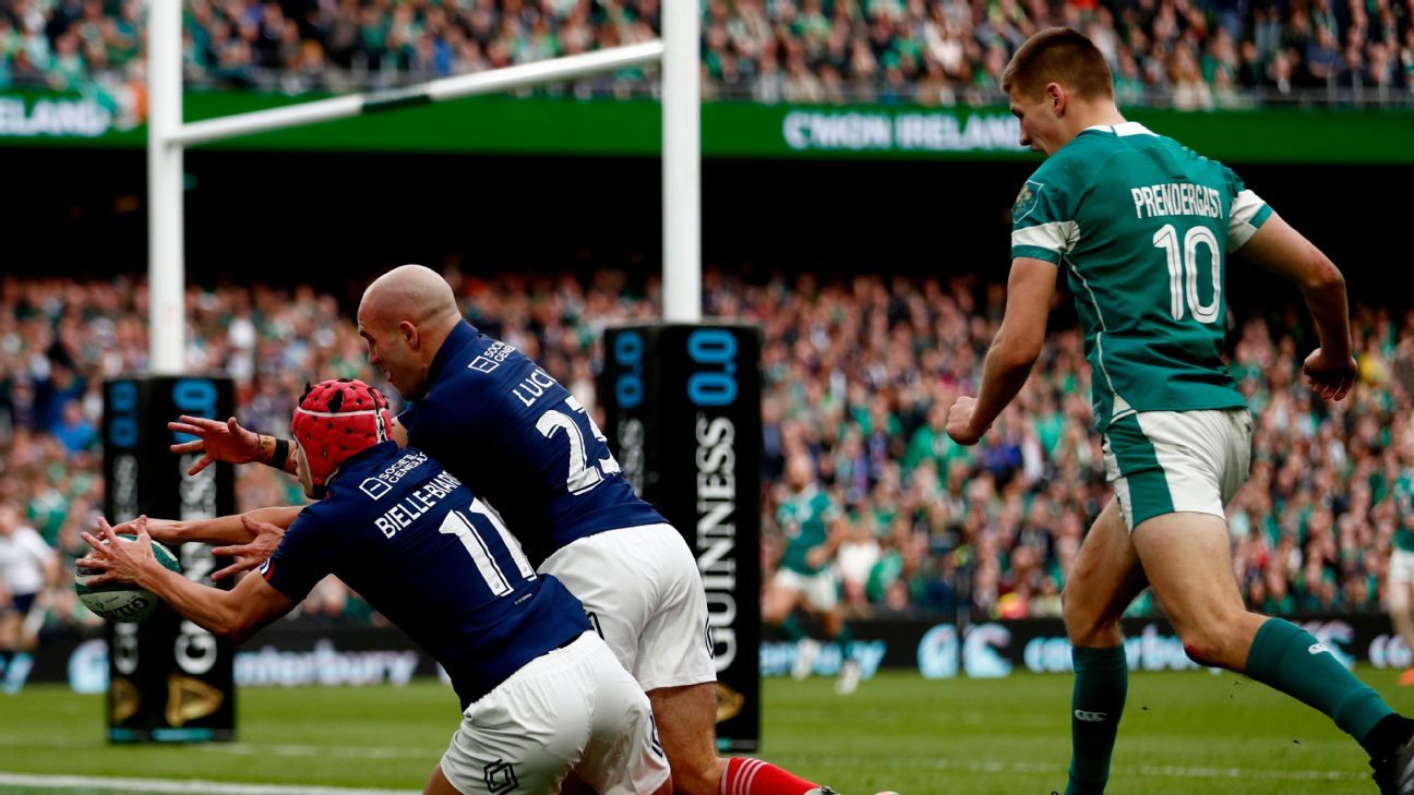 Francia se lució y derrotó a Irlanda por 42-27 para soñar con el Seis Naciones - ESPN