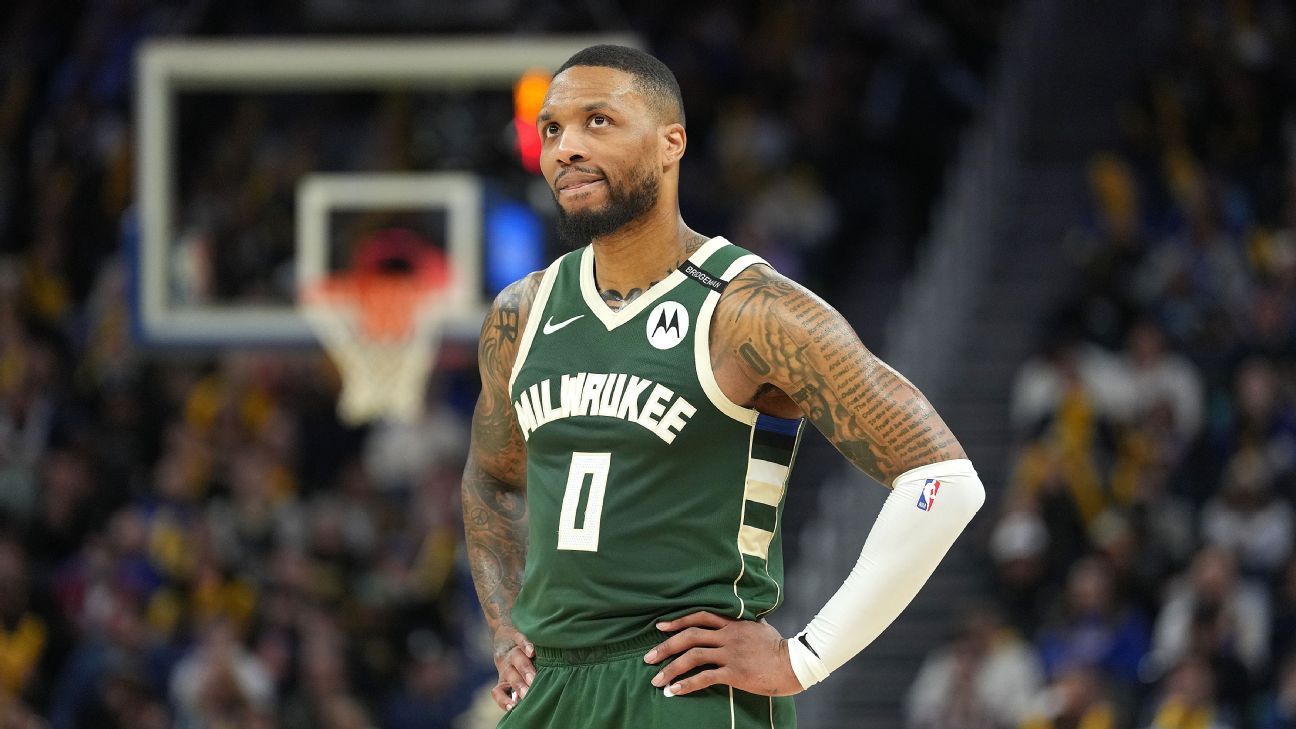 Damian Lillard de Bucks se pierde inicio de NBA playoffs, fuentes - ESPN