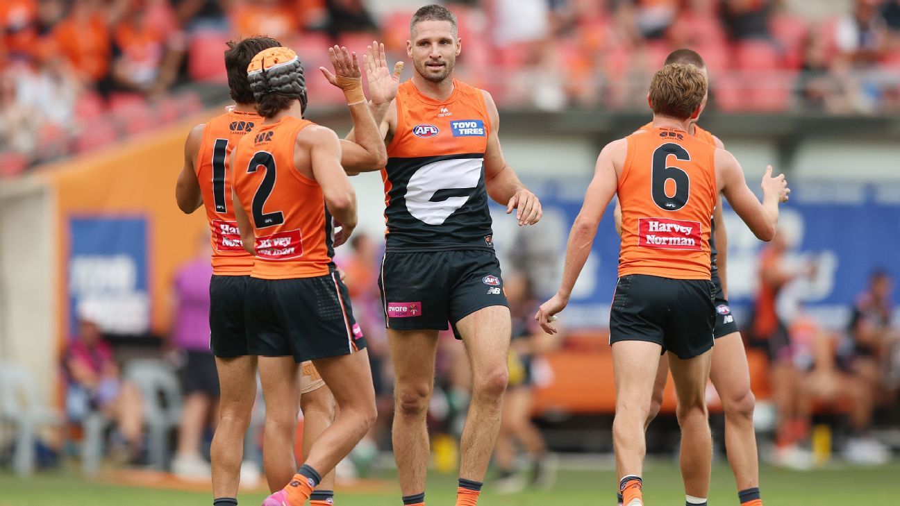 AFL: Hogan kicks nine goals as Giants maul winless Eagles - ESPN